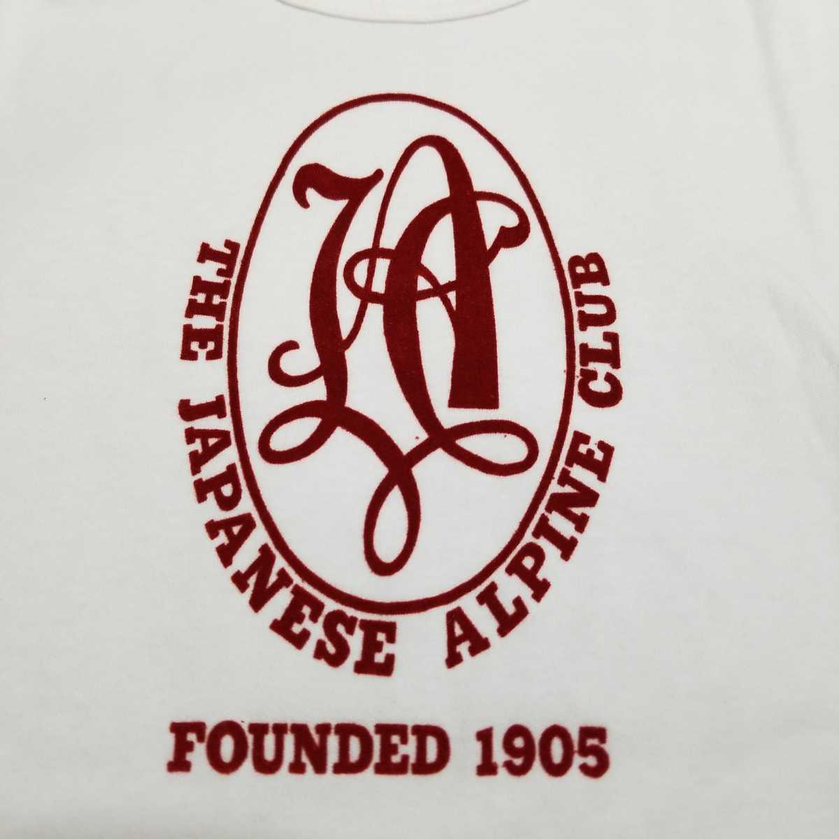 日本山岳会 THE JAPANESE ALPINE CLUB ロゴ マーク プリント Tシャツ 白 Mサイズ 未着用品 入澤商会 日本製 ...