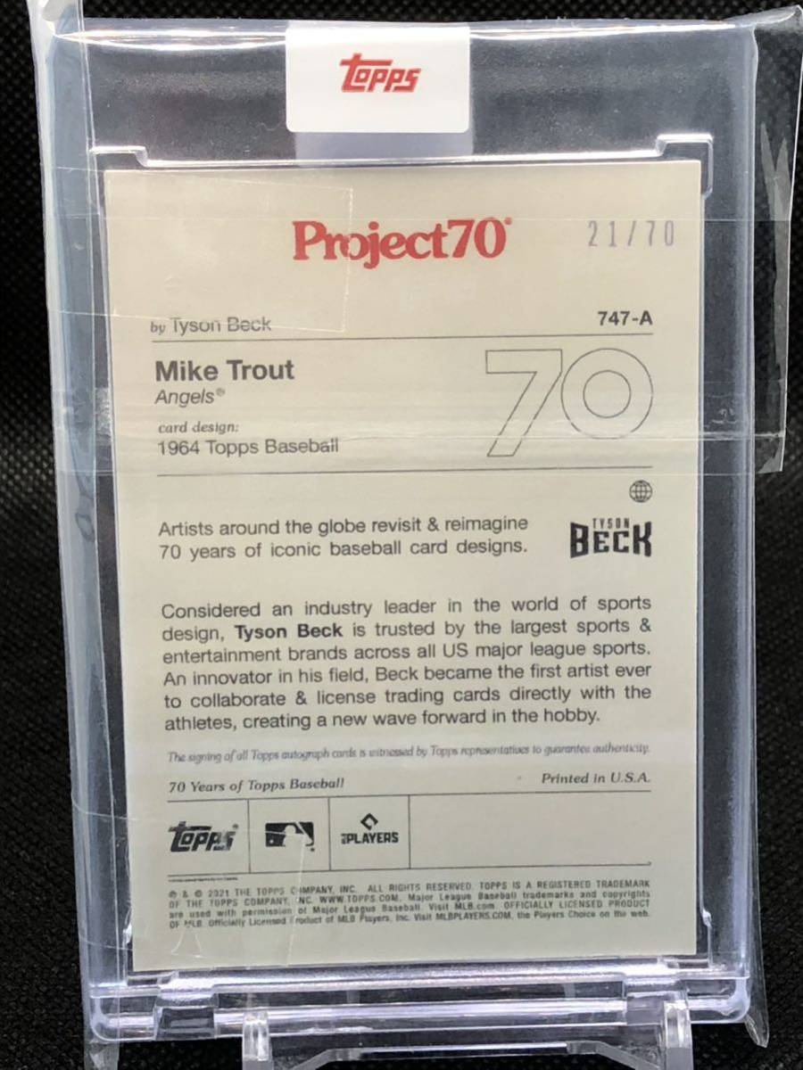 Mike Trout 2021 topps project 70 Tyson Beck 747-A auto 直筆サイン 70枚限定 マイク ...
