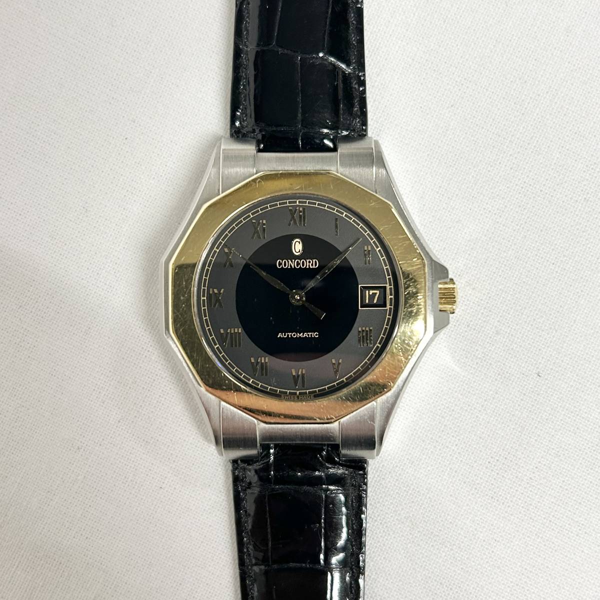 1円スタート K18ベゼル コンコルド 15.A9.112 マリーナ デイト 世界限定500本 自動巻き ヴィンテージ グレー/ブラック CONCORD(コンコルド)｜売買されたオークション ...