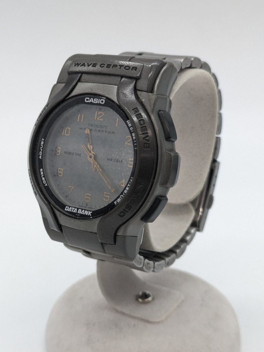 CASIO カシオ WAVE CEPTOR ウェーブセプター TWINCEPT DATABANK 電波ソーラー WVA-200 グレー ...