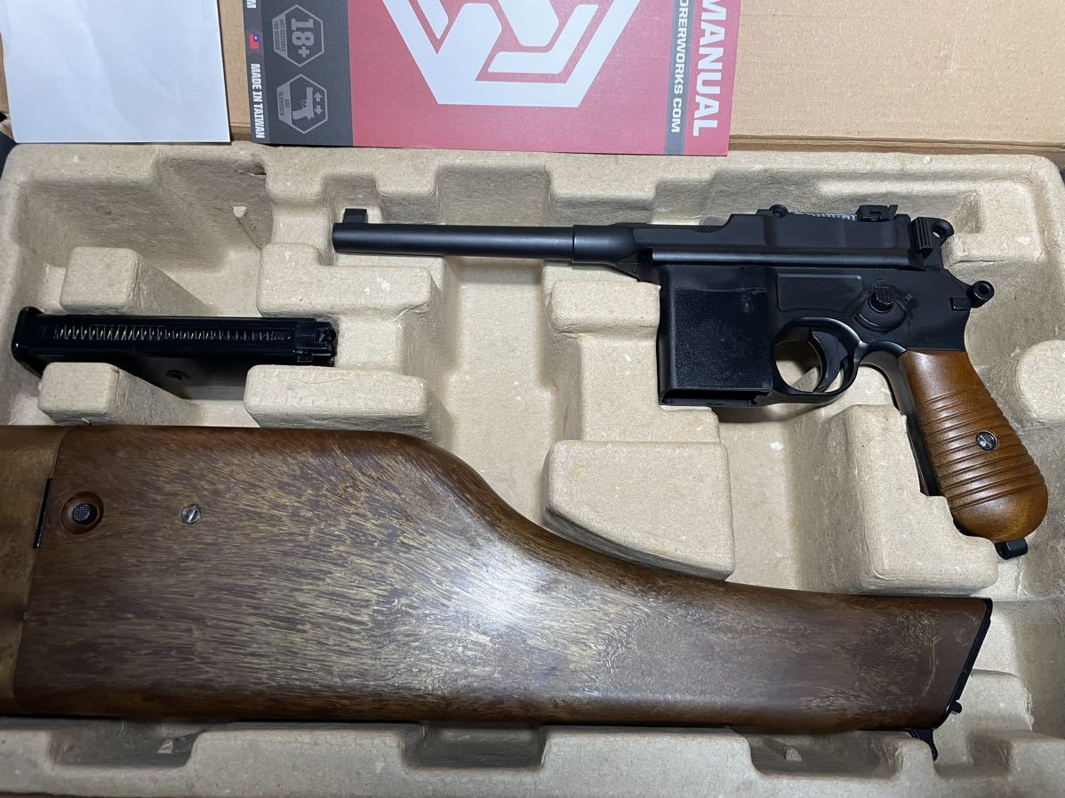 新 WE AW MAUSER M712 ストックホルスター付 モーゼルM712 ガスガン ドイツ軍 ww1 マシンピストル C96 第一次世界 ...