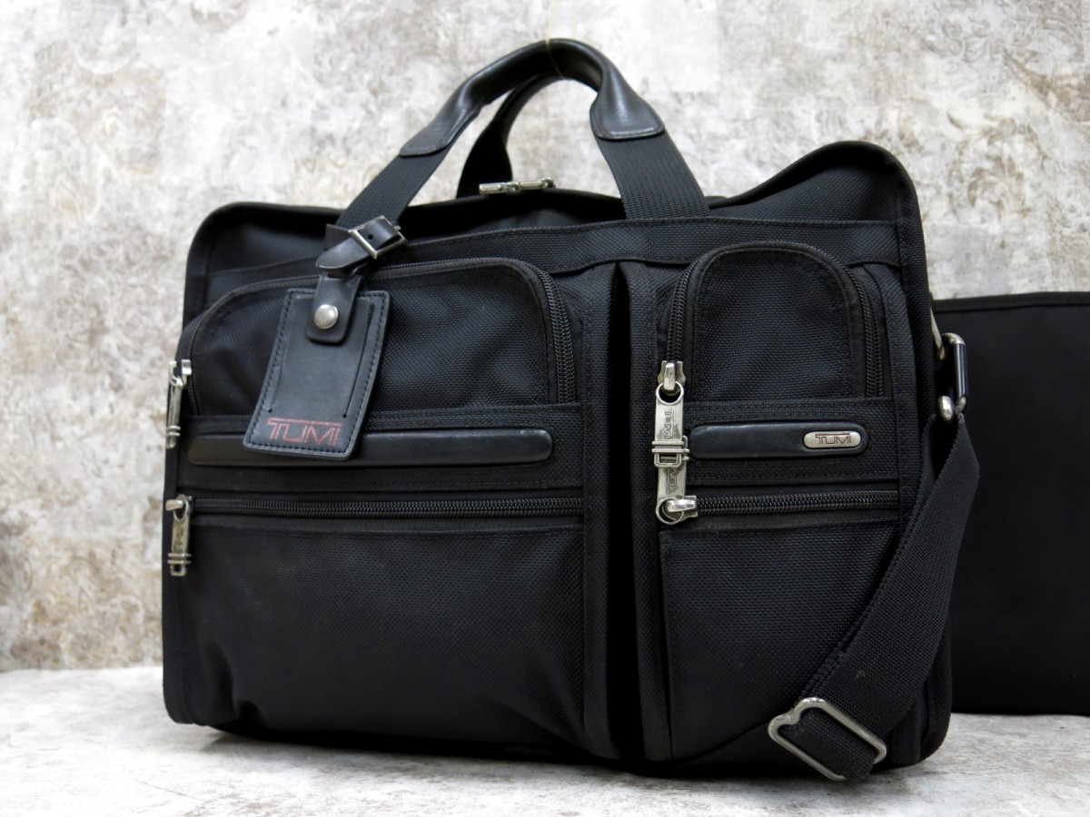 TUMI トゥミ メンズ ナイロン カーフ レザー 本革 2way ビジネス ショルダー バッグ 黒 シルバー金具 斜め掛け D11255(ブリーフケース、書類かばん)｜売買されたオークション ...