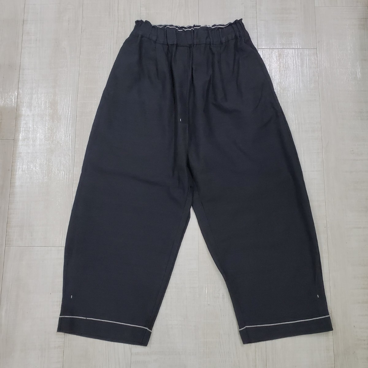 ヒムカシ 製図 ヒムカシ製図 インディゴ 染色 コットン サルエル ワイド イージー パンツ ju-do salong pants BLACK ...
