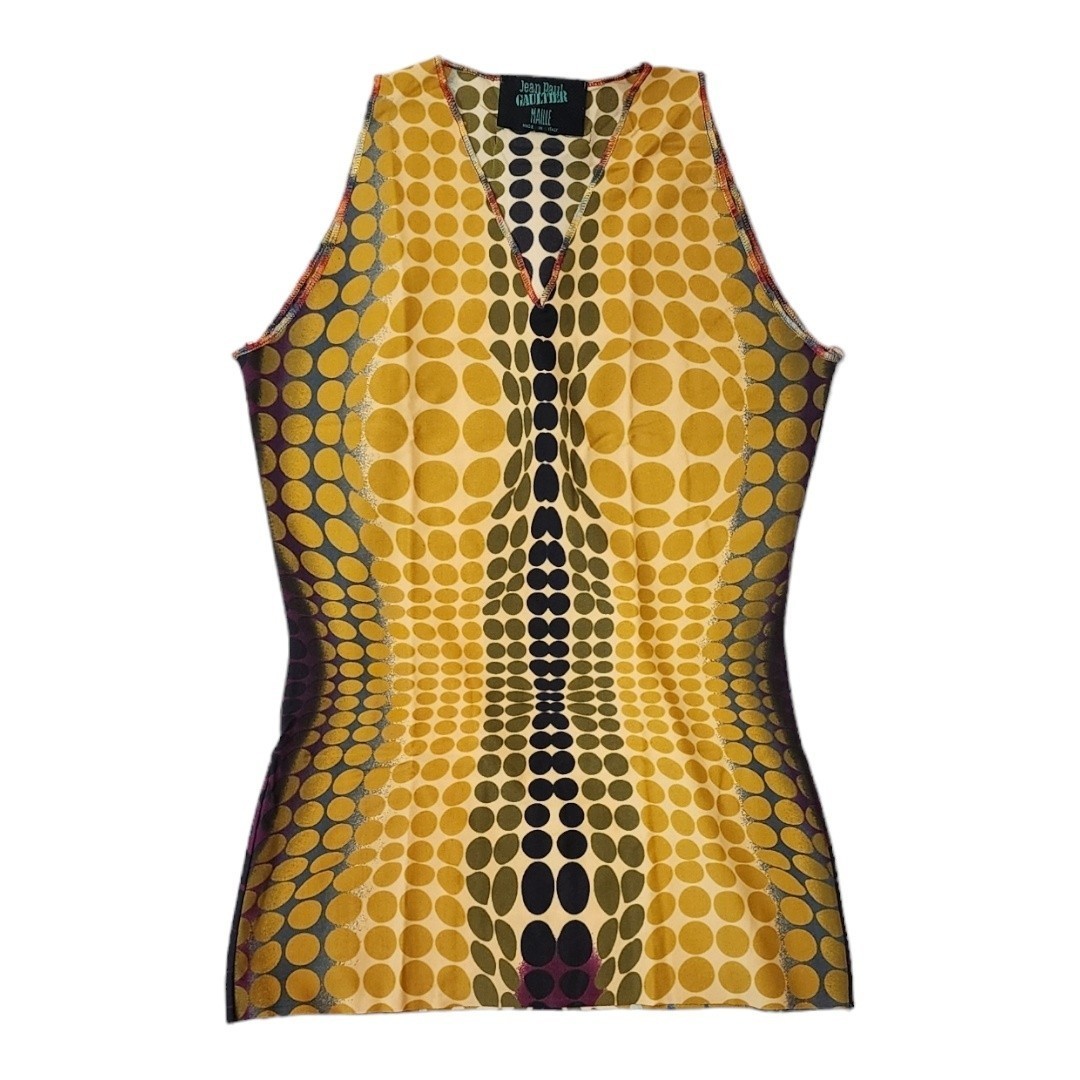 AW1995 jean paul gaultier MAD MAX CYBER DOTS MESH SHIRT TOP ゴルチェ サイバー ...