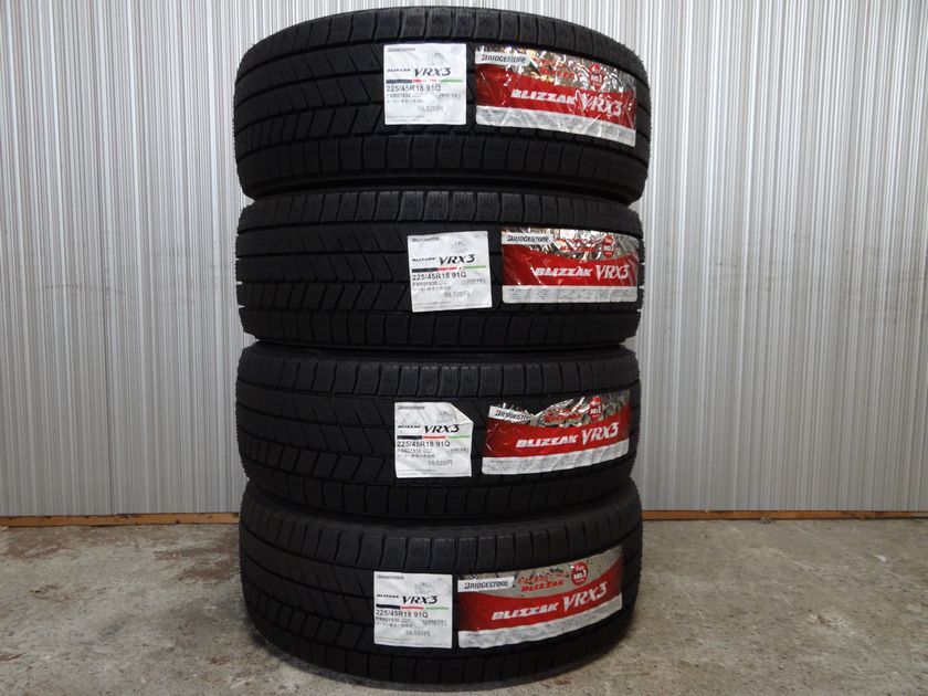 現品限り 21年製 国内正規品 国産 225/45R18 91Q ブリザック VRX3 225 45 18 スタッドレス 冬タイヤ 4本価格 総額 133000円/138000円(ブリヂストン ...