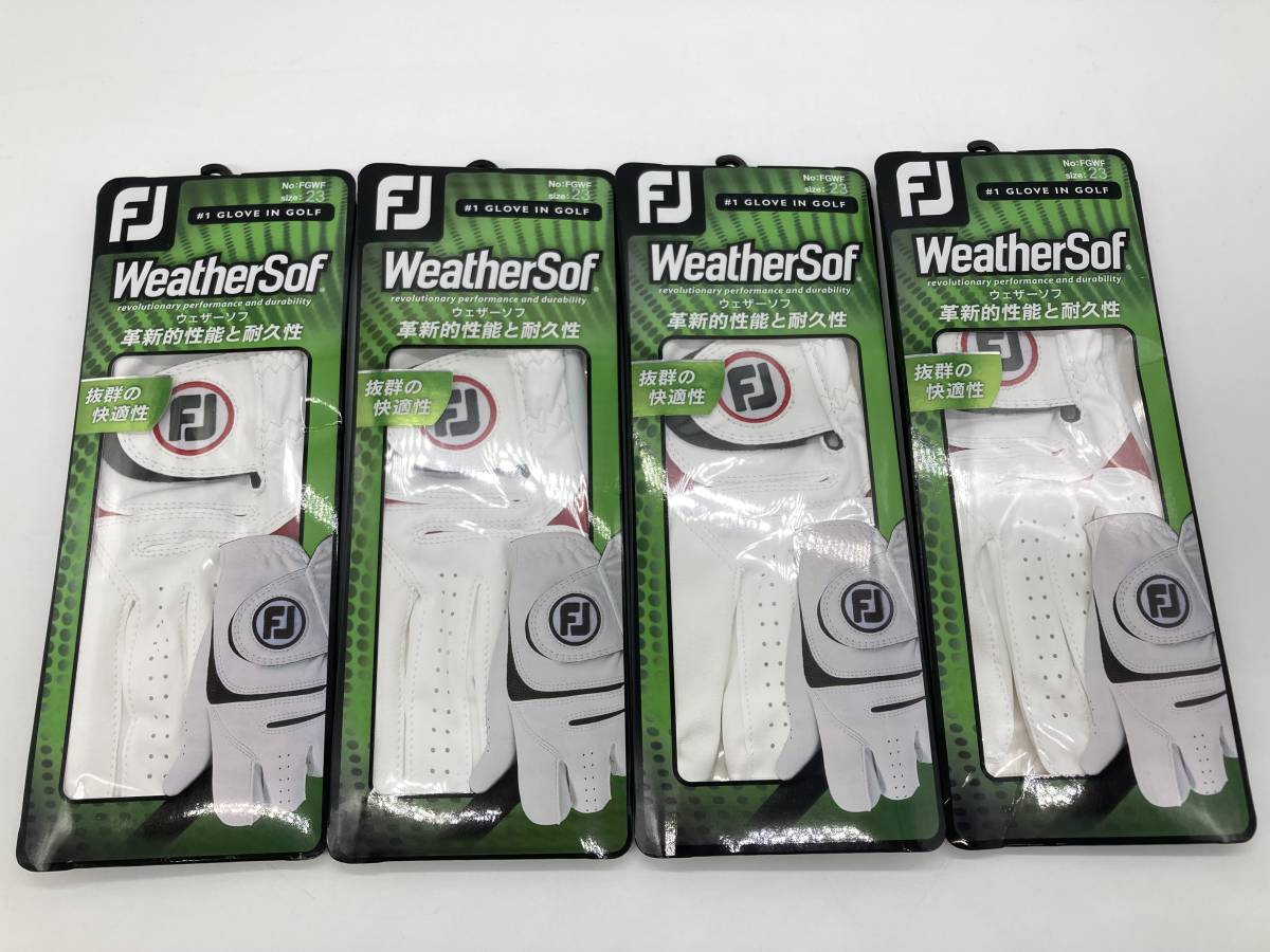FOOTJOY ウェザーソフ 23cm ホワイト×レッド4枚セット ゴルフグローブ FJ フットジョイ WeatherSof 白×赤(23cm)｜売買されたオークション情報、yahooの商品 ...