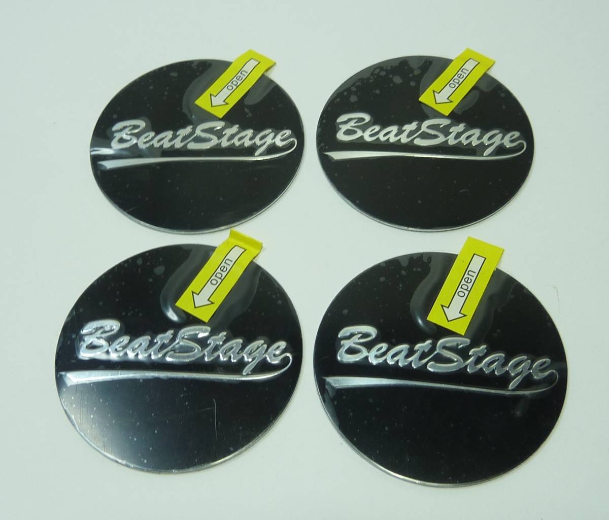 4枚セット Beat stage センターキャップ用プレート ステッカー シール beatstage ビートステージ ホイールキャップ(社外品 ...