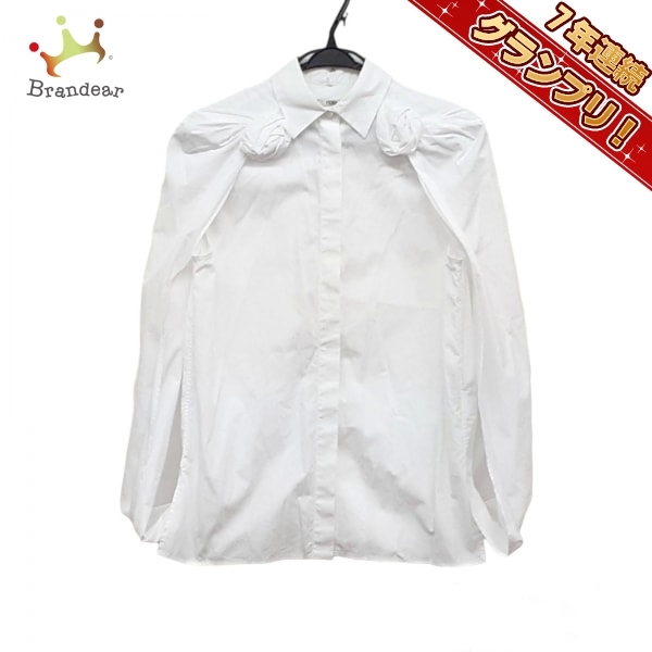 フェンディ FENDI ノースリーブシャツブラウス サイズ36 S FS7464 AFLK - 白 レディース ケープ/フラワー 花 ...