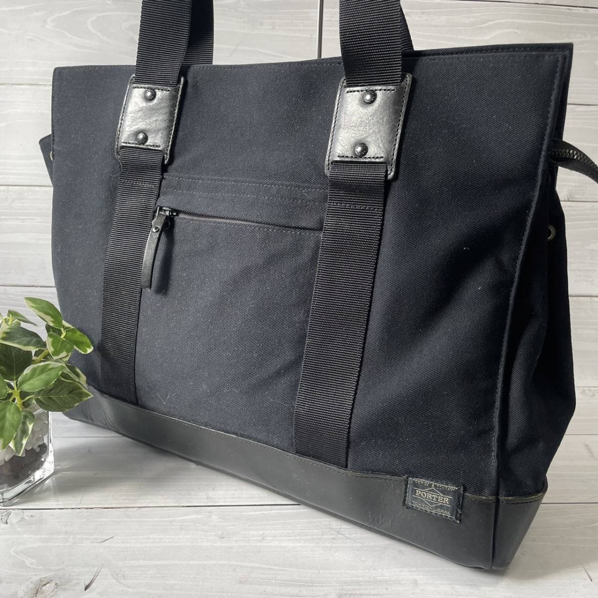 超 ポーター PORTER ルート ROOT トートバッグ 本革 レザー ブラック 黒 肩掛け可 A4可 ビジネスバッグ ブリーフケース メンズ 鞄(トートバッグ)｜売買されたオークション情報 ...