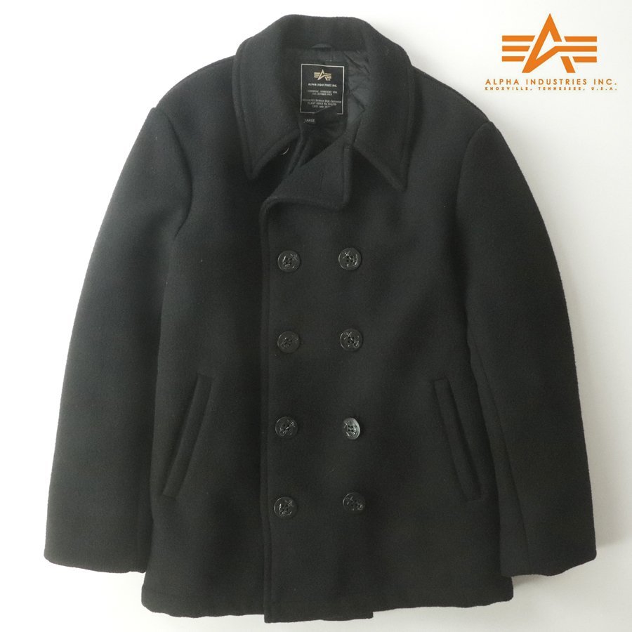 定番 ALPHA INDUSTRIES INC アルファ メルトンウール Pコート 黒 ブラック L 中綿入り アンカーボタン ダブルブレスト(ジャケット、上着)｜売買されたオークション情報 ...