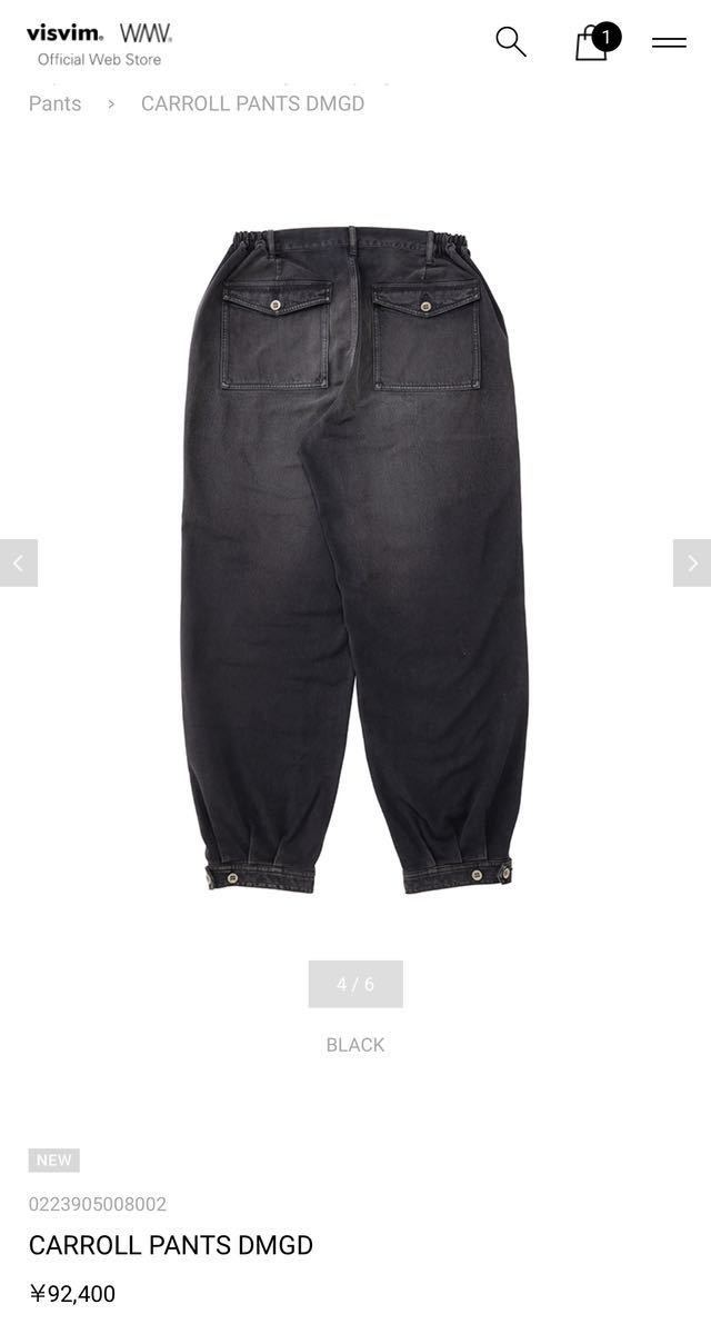 visvim ICT CARROLL PANTS DMGD BLACK サイズ1 CHIEF DECKHAND THORSON ...