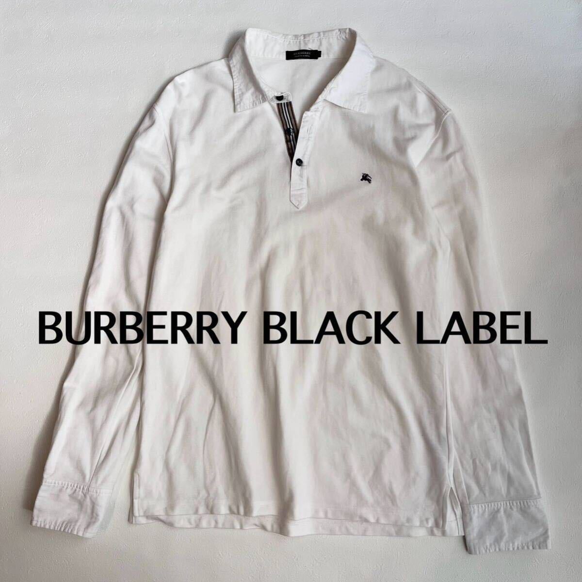 BURBERRY BLACK LABEL バーバリー ブラックレーベル ハーフボタン ポロシャツ 長袖 シャツ トップス メンズ L 3 ホワイト(トップス)｜売買されたオークション情報 ...