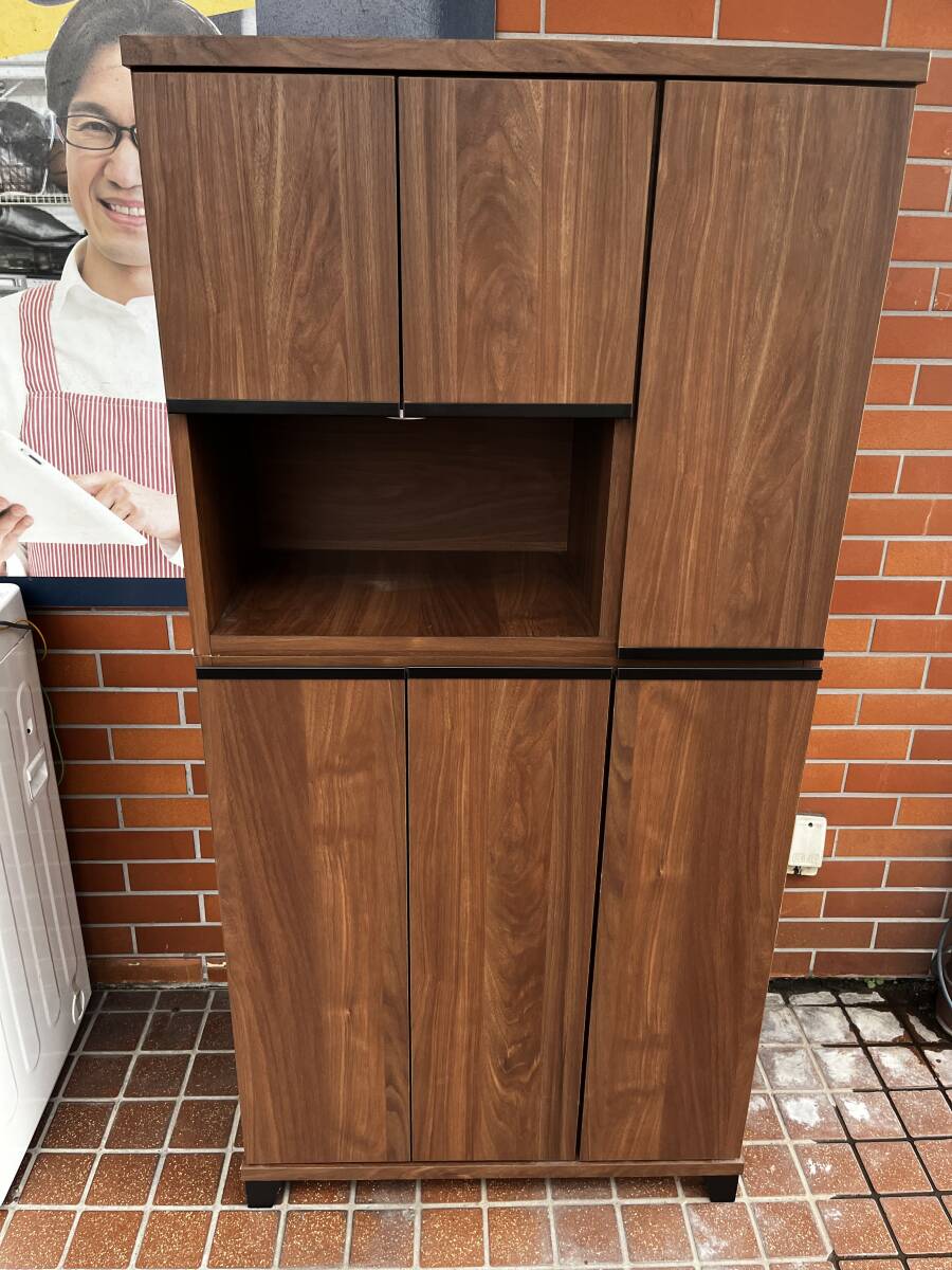 s2444 木製 2段式 シューズラック 下駄箱 現状品 サイズ：奥行37cm×幅74cm×高さ151.5cm らくらく家財便Dランク発送 ...