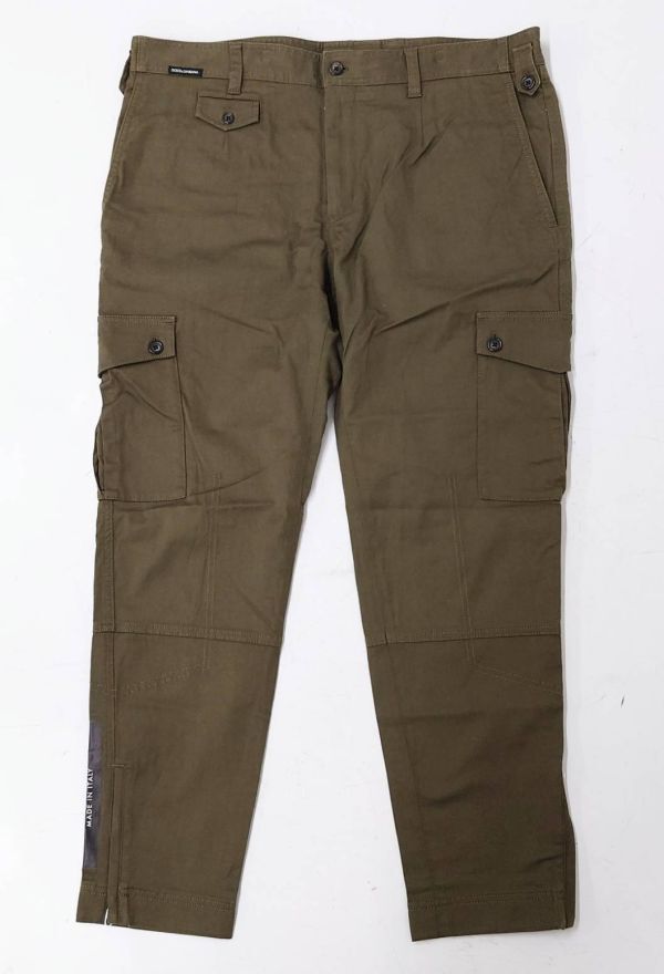 U312-W7-1703 DOLCE&GABBANA ドルチェ&ガッバーナ カーゴパンツ GYA8ET/FUFGD-I 52サイズ カーキ ...