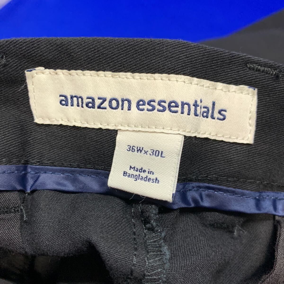 CC45 Amazon Essentials チノパン ノータック 防シワ加工 クラシックフィット メンズ 36W 30L ブラック(XL ...
