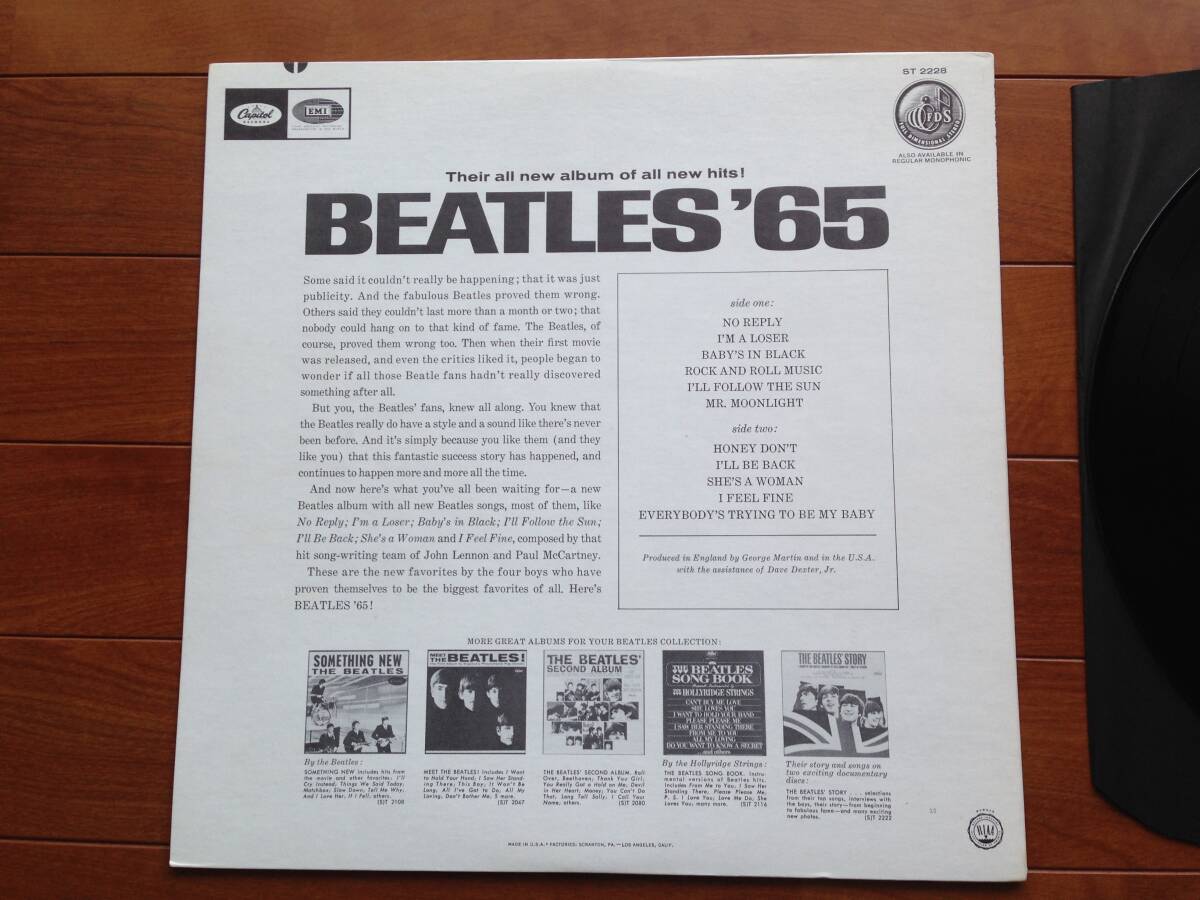 良好 US盤 Capitol Stereo Apple Label The Beatles 65 ST-2228ビートルズpaul ...