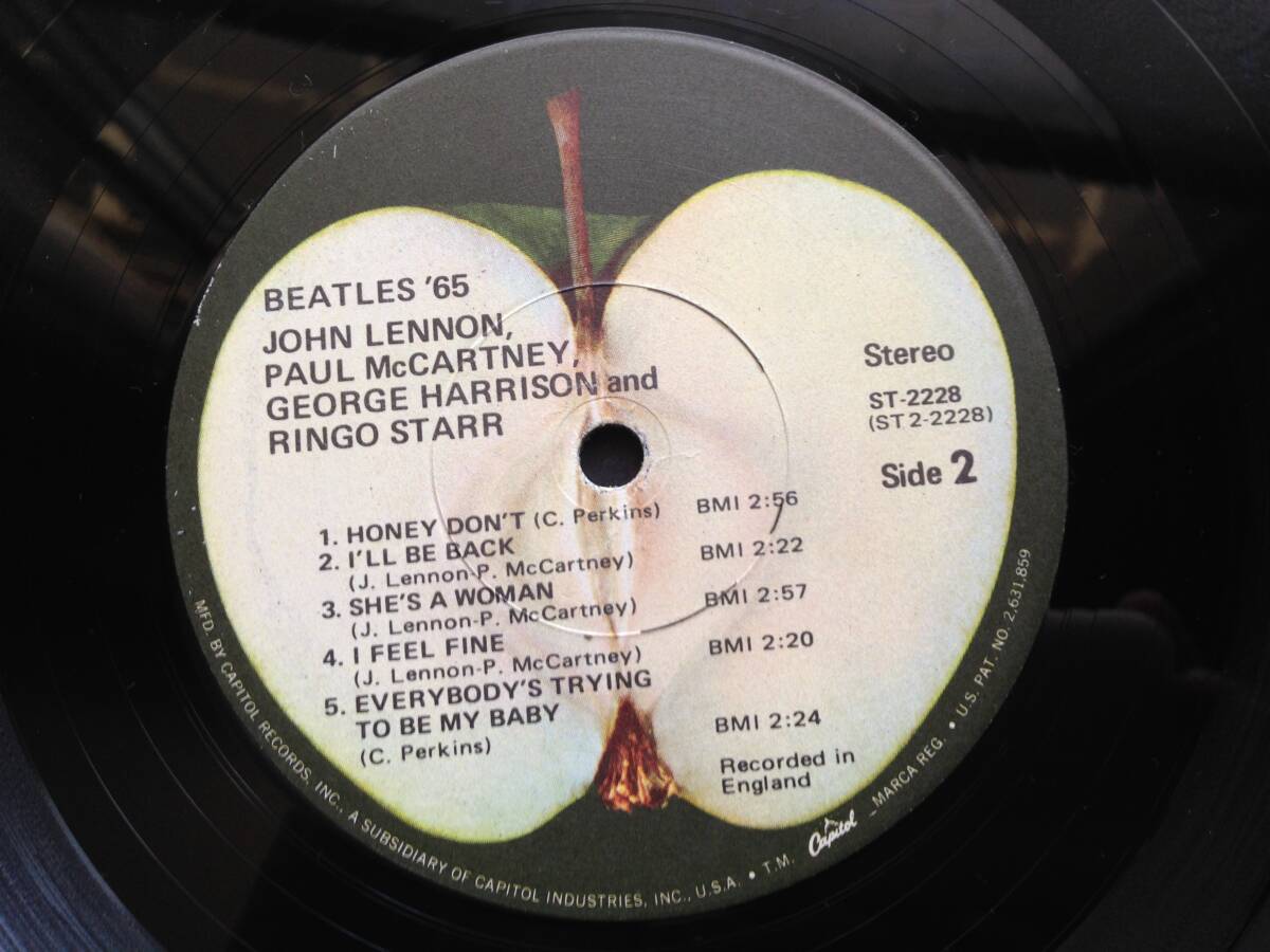 良好 US盤 Capitol Stereo Apple Label The Beatles 65 ST-2228ビートルズpaul ...
