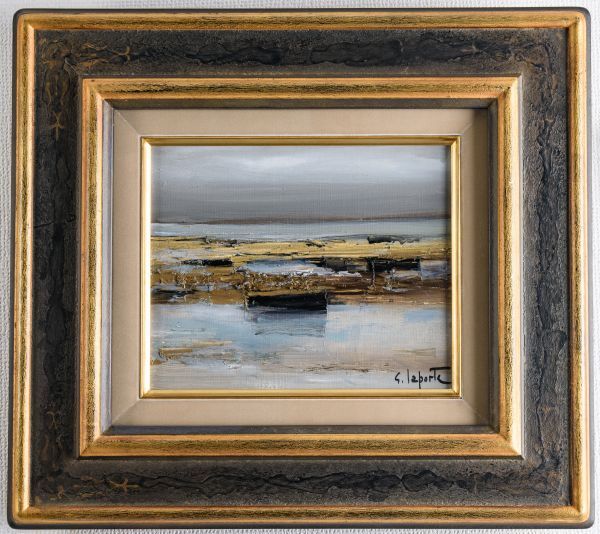 ジョルジュ ラポルト|ブルターニュの水平線|油彩 F3号|サイン有| |r057|George Laporte 検:ロジェ ボナフェ(自然 ...