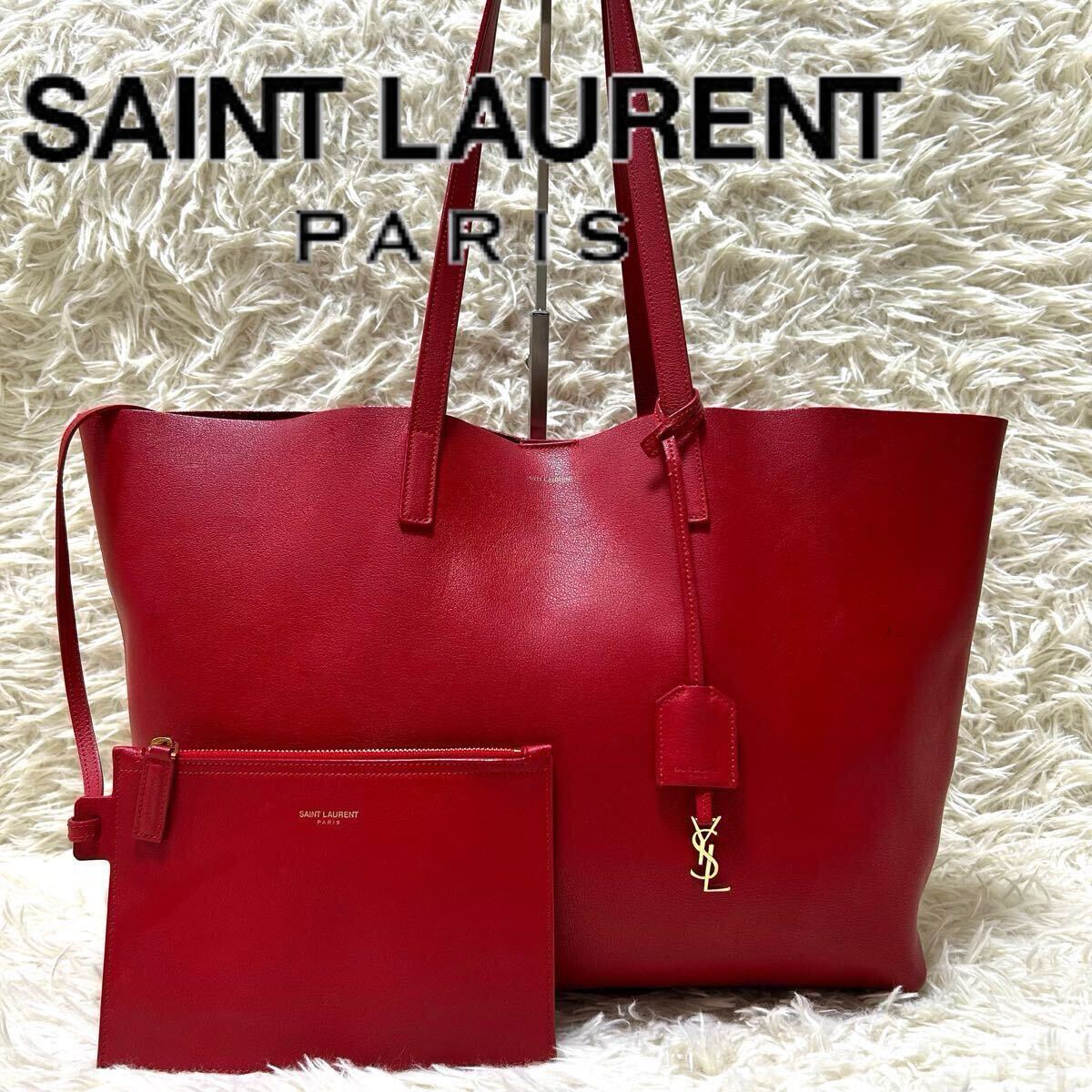 1円 サンローランパリ SAINT LAURENT PARIS トートバッグ トイ ショッピング レザー ポーチ ロゴ YSL A4 大容量 通勤 ビジネス レディース(かばん、バッグ)｜売買 ...