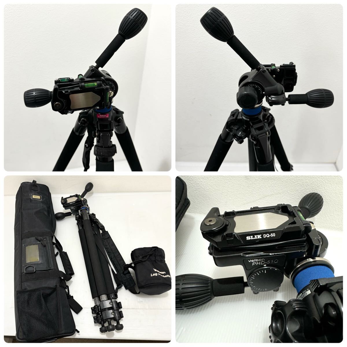 D 1024g1 カメラ 三脚 アクセサリー 3個セット / Velbon PHD-51Q / GEO POD E44 /自由雲台 雲台 / SLIK DQ-50 / SLIK DQ など ...