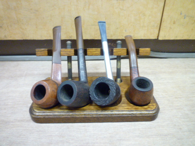 SAVOY LUCKYBESTOLDBRIAR RONSON OLDROOT パイプスタンド パイプ4本 スタンドセット ヴィンテージ(パイプ ...