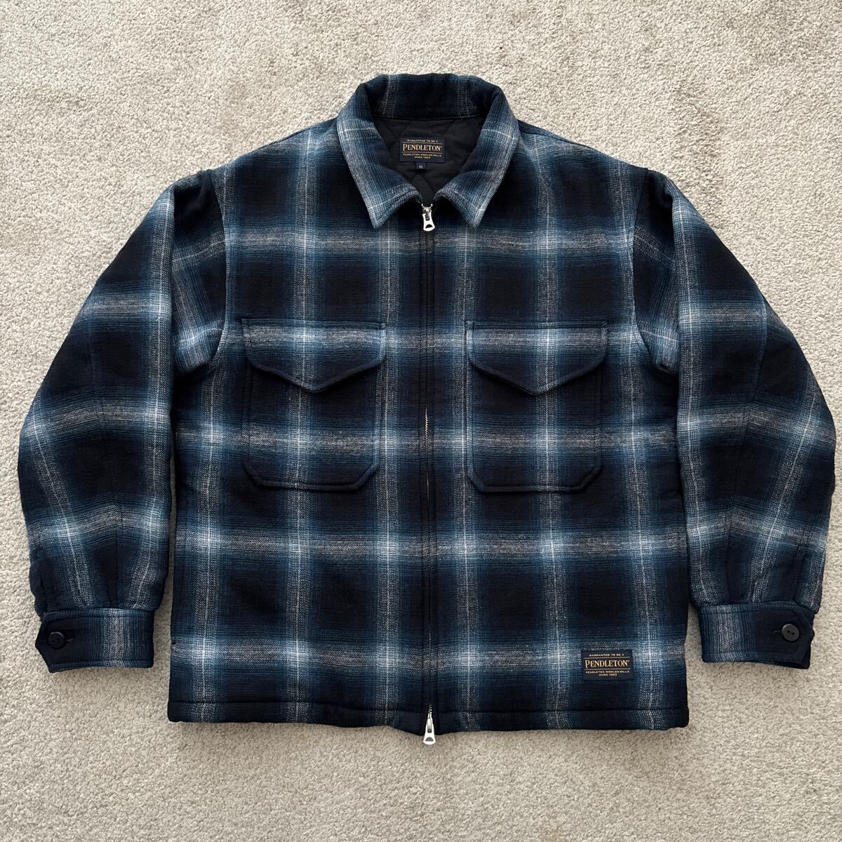 niko and × pendleton ペンドルトン 別注 ZIP CPO JACKET オンブレ パディング ジャケット M ネイビー系 コットンシェル ニコアンド(その他)｜売買された ...