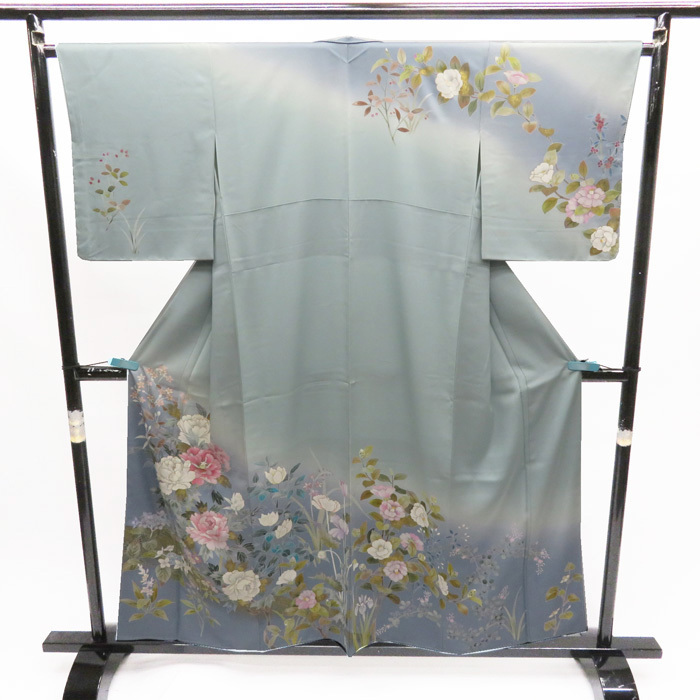 きもの北條 特選 色彩豊かな四季の花々 白緑色 勿忘草色 訪問着 A509-2 SA(仕立て上がり)｜売買されたオークション情報、yahooの ...