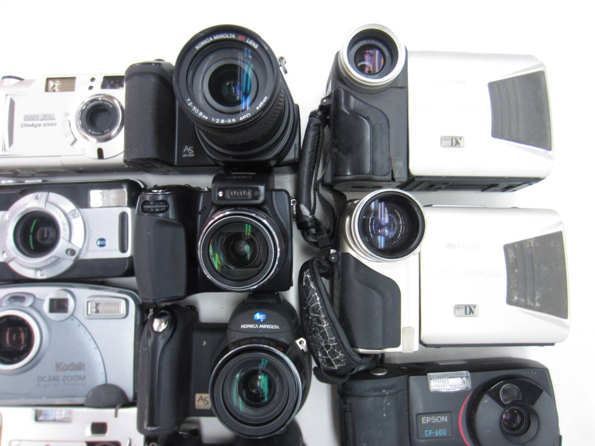 M5966K ジャンクKodak KONICA MINOLTA DiMAGE_Z5 F100 KYOCERA SANYO SHARP VE-LC2 TOSHIBA等まとめて大量セット55点 ...