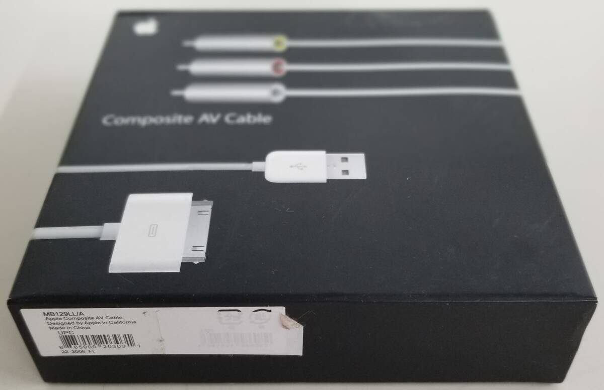 Apple アップル 純正 Composite AV Cable コンポジット AV ケーブル Dock ケーブル MB129LL/A iPod USB Power Adapter アダプター ...