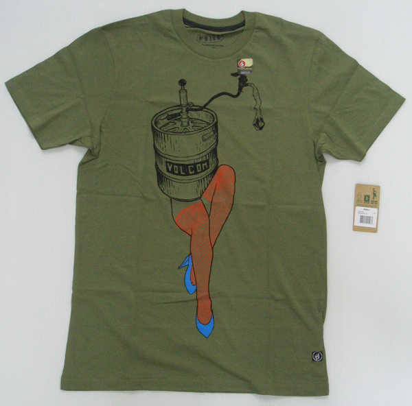 VOLCOM ボルコム A5041206LCG メンズL 半袖 プリント Tシャツ メンズL KEG LEGS S/S TEE 細めのモダン ...