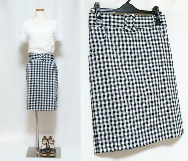 ベルト付き ギンガムチェックスカート L 684(Lサイズ)｜売買されたオークション情報、yahooの商品情報をアーカイブ公開 - オークファン（aucfan.com）