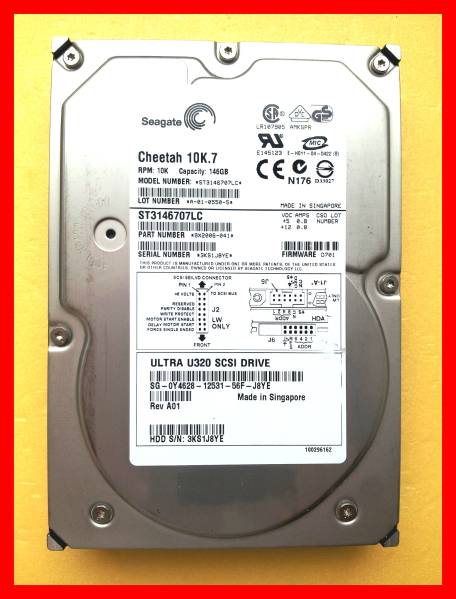 DELL / SEAGATE Cheetah 10K.7 P/N SG-0Y4628 U320 SCSI 146.8GB 10000rpm ...