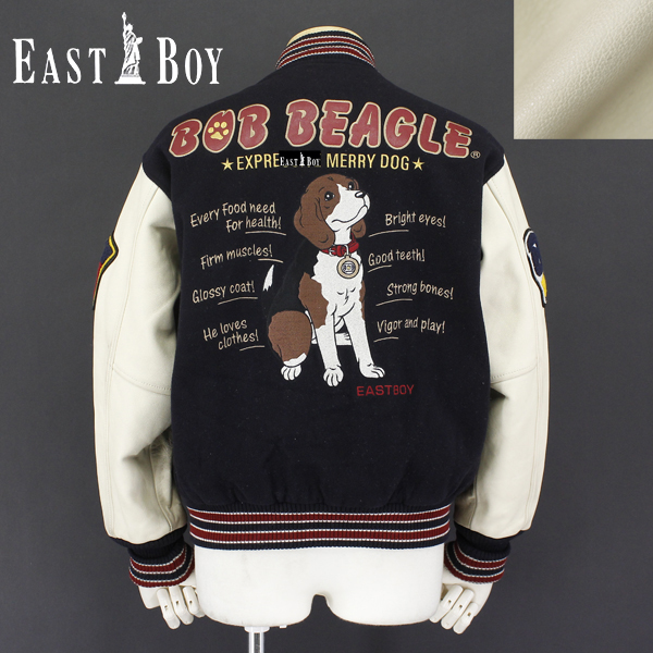 廃盤 定価5万円 EASTBOY イーストボーイ ”BOB BEAGLE ボブビーグル” 豪華フルデコワッペン 袖革スタジャン M(Mサイズ)｜売買されたオークション情報、yahooの商品情報 ...