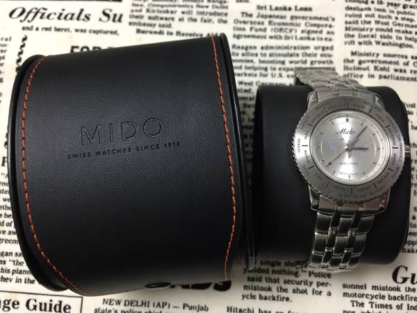 MIDO WORLDTIMER SWISS WATCH ミドー ワールドタイマー 絶版腕時計(2針（時、分）)｜売買されたオークション情報、yahooの商品情報をアーカイブ公開 ...