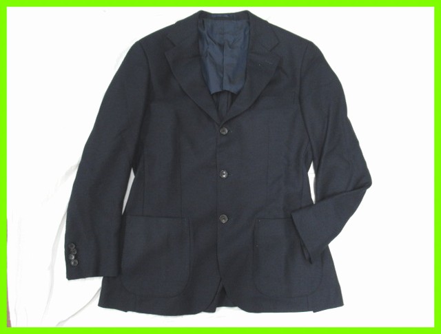 66143★EDIFICE/エディフィス ロロピアーナ生地 テーラードジャケット 46/メンズXS相当 ダークネイビー/ウール/カシミヤ/シルク