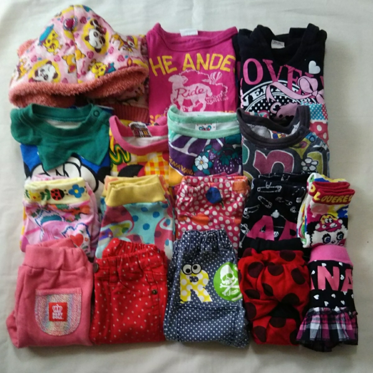 WE68 福袋 17枚 女子 80 グラグラ ベビードール ジャンクストア ラブレボ anap tシャツ トレーナー パンツ 靴下 スカート ベスト(セット、まとめ売り)｜売買された ...