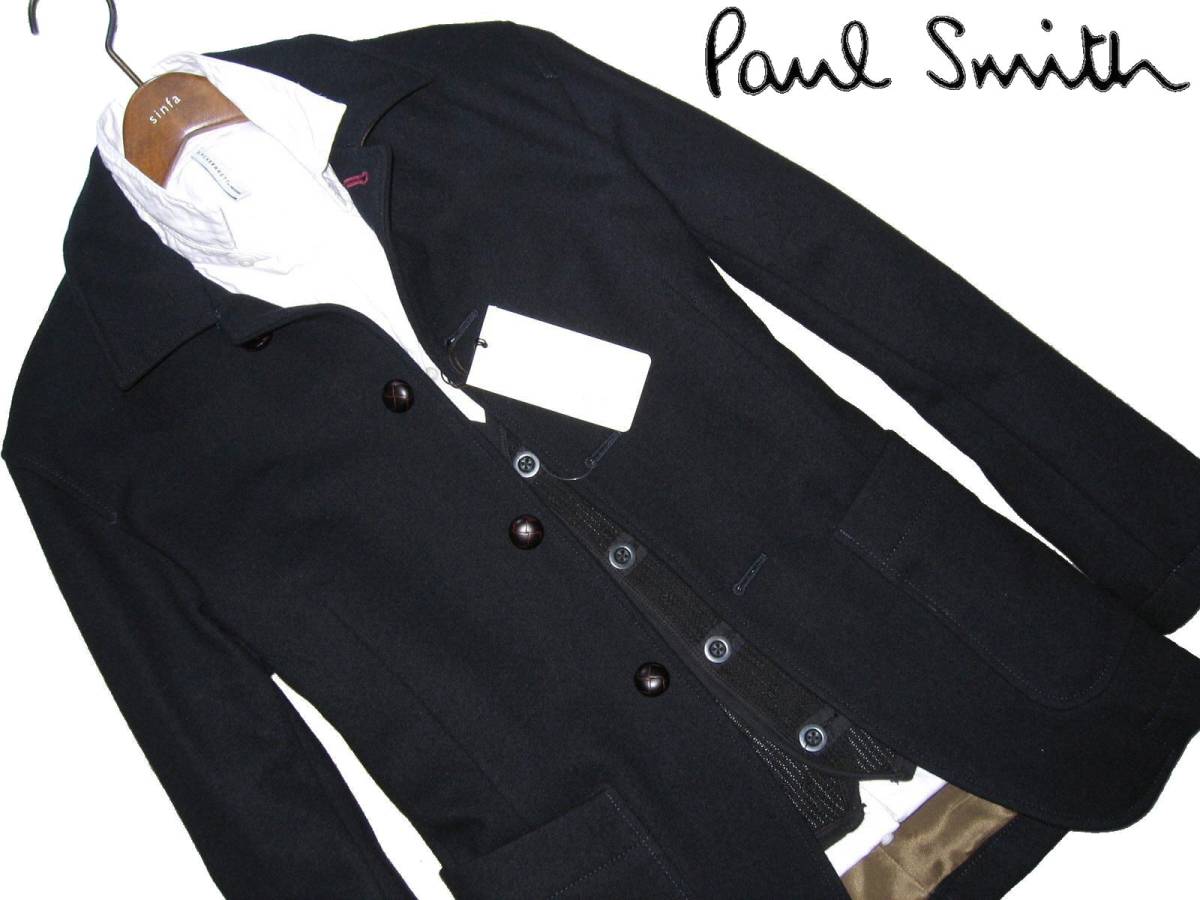 size L 定価￥73 440 ポールスミス PaulSmith COLLECTION 本革レザー部分使い 厚手ウールコート 黒紺(Lサイズ以上)｜売買されたオークション情報、yahooの ...