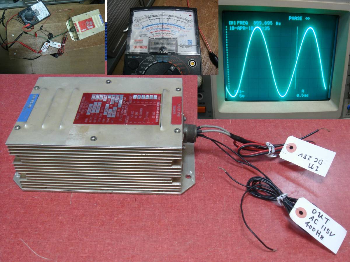 STATIC INVERTTER サイン波形 400Hz 125VA Model PC-125A FAA TSO-C73(その他)｜売買された ...