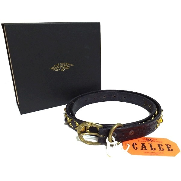 入手困難 CALEE キャリー スタッズレザーベルト 黒L カラーストーン 付属品有り cootie radiall crimie cluct cut rate rats 定価52500円 ...