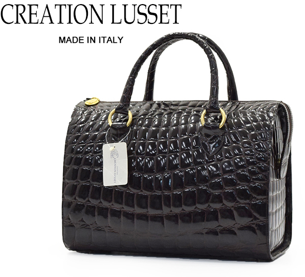 定価70万円 イタリア製 クリエーションルセ CREATION LUSSET クロコダイル 高級ハンドバッグ ボストンタイプ/ボッテガベネタ ...