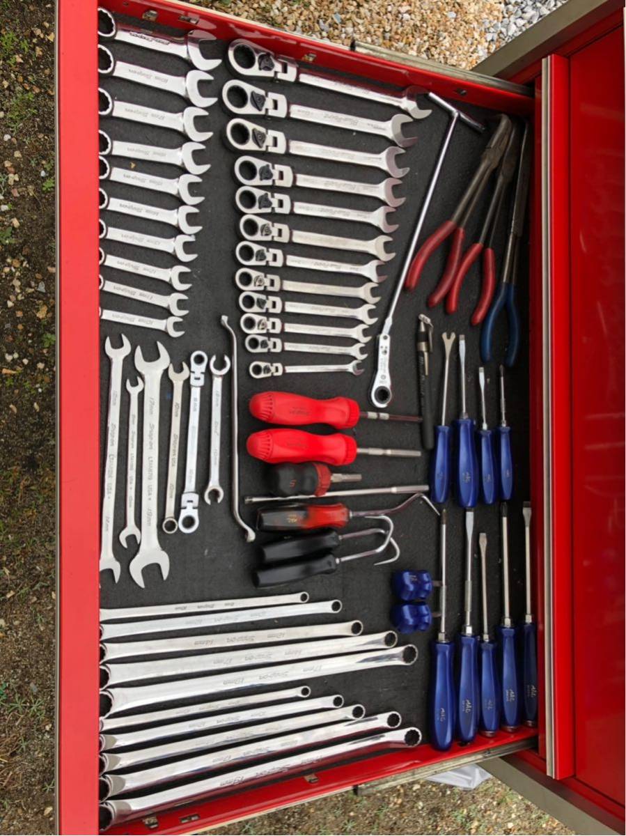 スナップオン 工具箱 工具まとめ売り KRL756 メガネ フランクドライブ トルクレンチ バール マックツール ドライバーハンマー ソケット ...