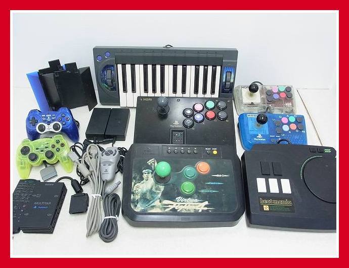 PS PS2 プレステ プレステ2 周辺機器 キーボード/スタンド/コントローラ/マルチタップ等 まとめて16点 大量セット 40(アクセサリ ...