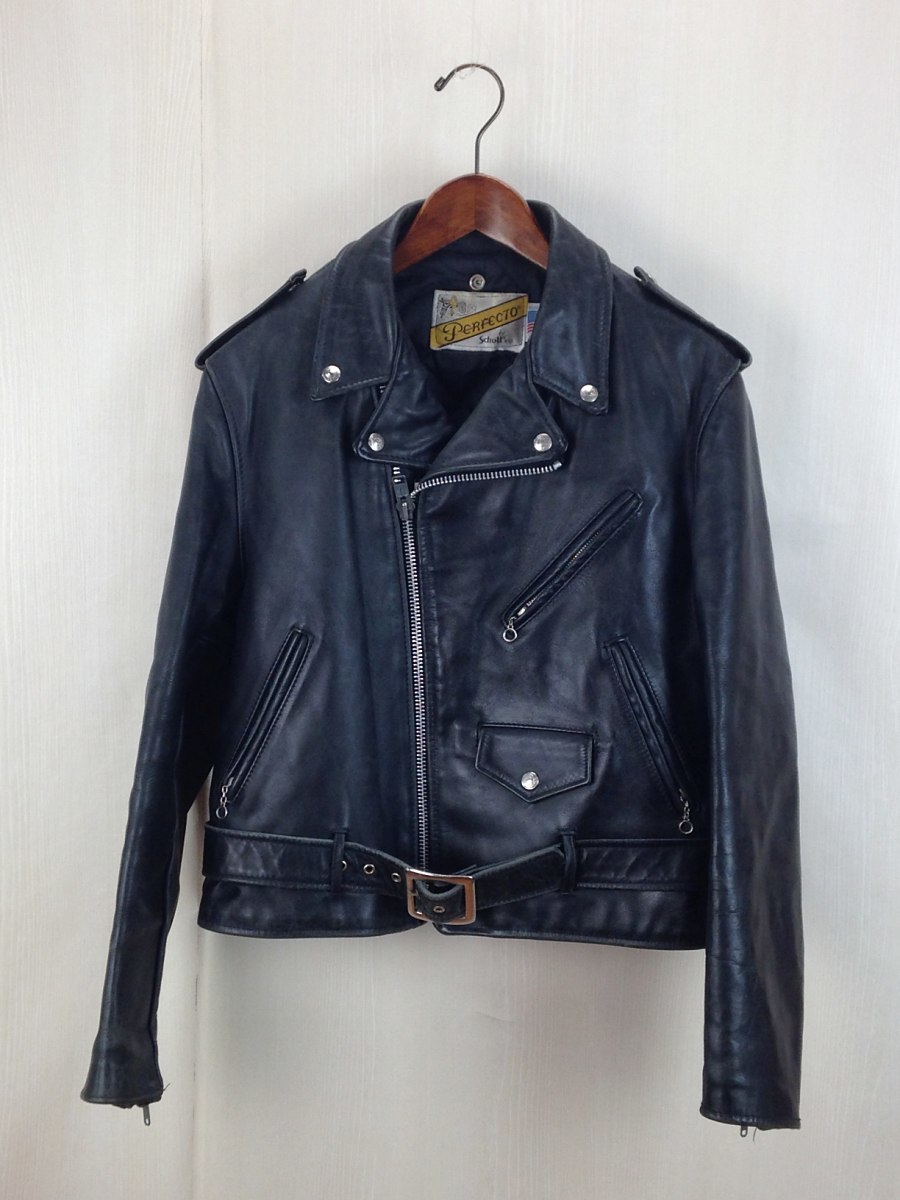 SCHOTT ショット/ダブルライダースジャケット/40/レザー/BLK/無地/黒/ブラック/ /メンズ/(Lサイズ)｜売買されたオークション情報、yahooの商品情報をアーカイブ公開 ...
