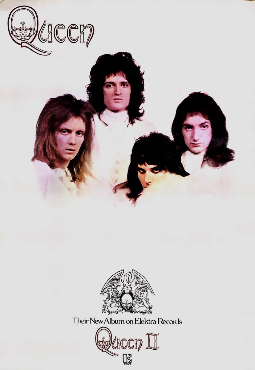 QUEEN 1974 クィーン Ⅱ 激レア 当時もの ポスター 数量僅少 Their New Album On Elektra Records ...
