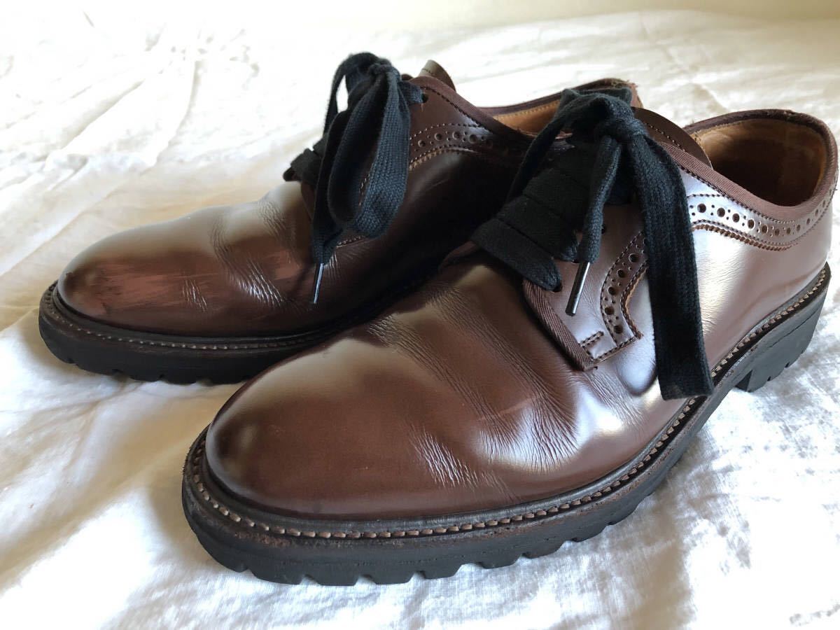 Soe ソーイGLOSSY LEATHER SHOES SIZE：1 ウイングチップレザーシューズ/ブラウン/スウェード/ガラスレザー/ヴィブラムソール/UN(ソーイ)｜売買されたオークション ...