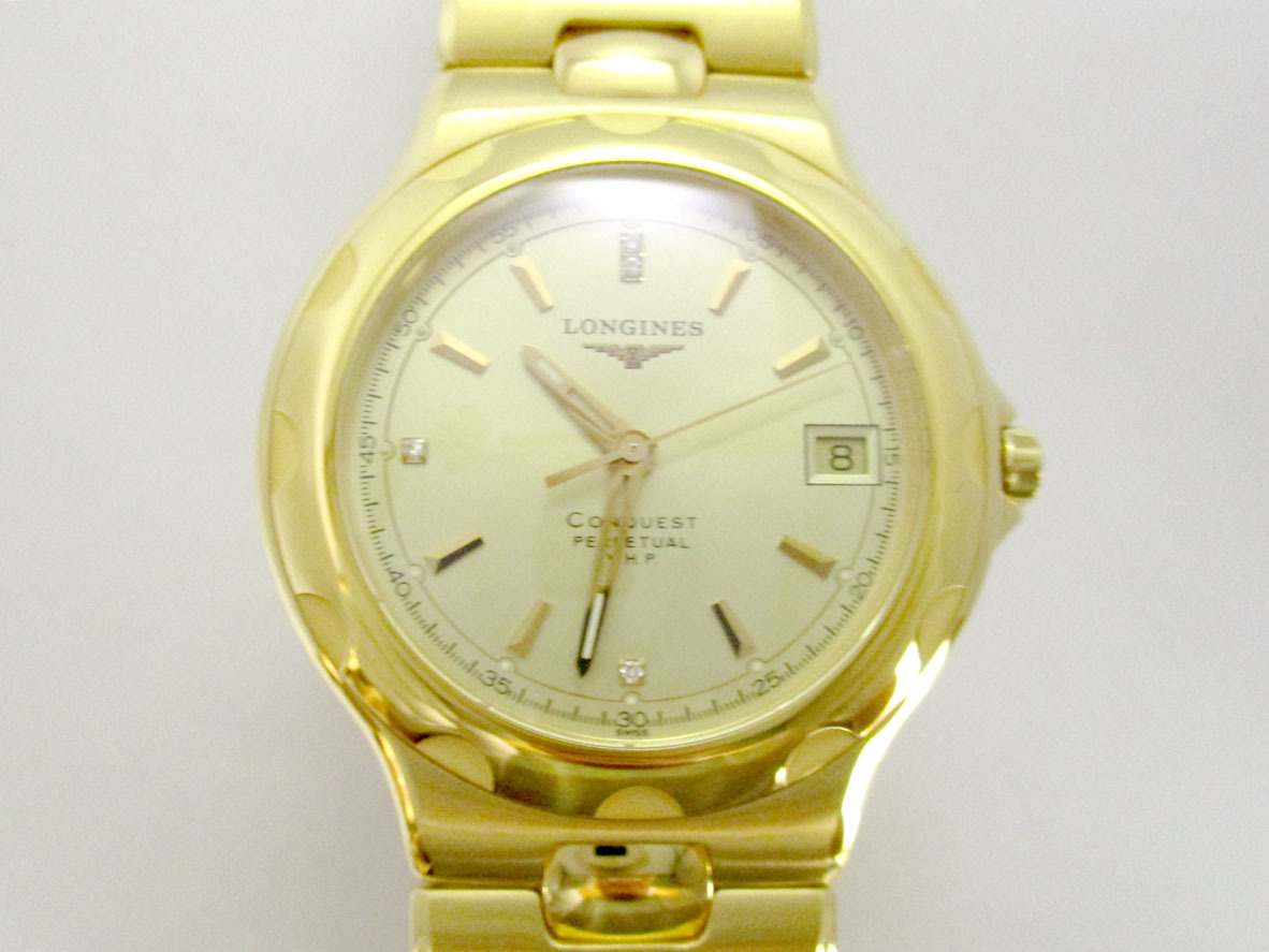 LONGINES ロンジン Conquest V.H.P パーペチュアルカレンダー L1.632.2 クォーツ 腕時計 S5937 ...