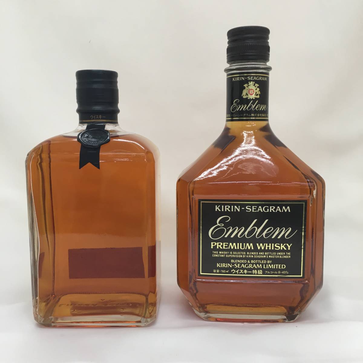 U338~339 キリンシーグラム エンブレム バー 特級 720ml 43％ ラベル無し / キリンシーグラム プレミアムウイスキー 760ml 43％ 2本セット(その他)｜売買された ...