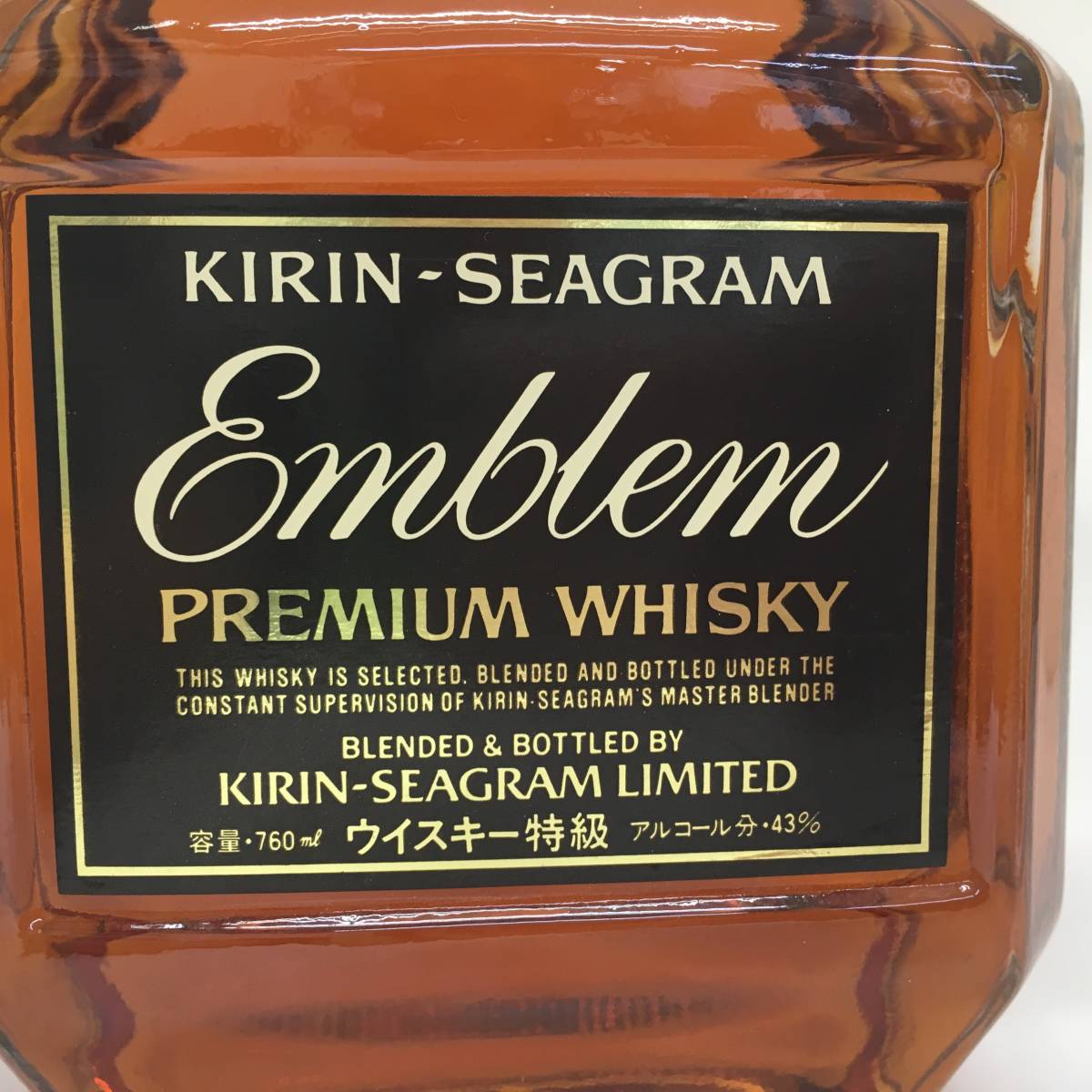 U338~339 キリンシーグラム エンブレム バー 特級 720ml 43％ ラベル無し / キリンシーグラム プレミアムウイスキー 760ml 43％ 2本セット(その他)｜売買された ...