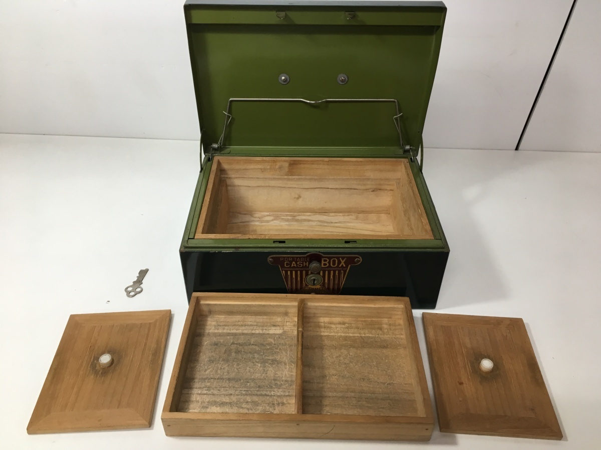 YAMATO 昭和レトロ アンティーク 手提げ金庫 PORTABLE CASH BOX 190801RC0730-00100-R28 ...