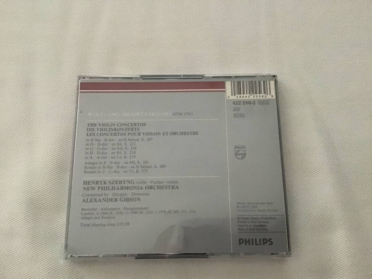 PHILIPS モーツァルト ヴァイオリン協奏曲 シェリング ギブソン 2CD(協奏曲)｜売買されたオークション情報、yahooの商品情報をアーカイブ公開 - オークファン（aucfan.com）